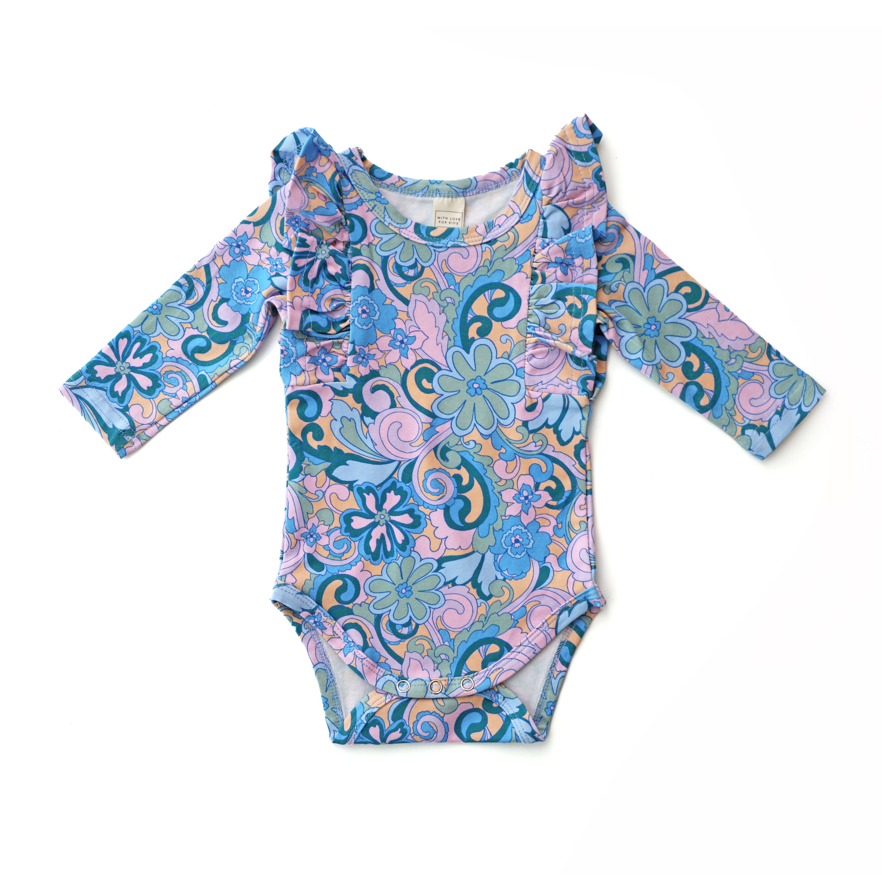 Shimmy Long Sleeve Onesie/Top - PAISLEY – With Love For Kids
