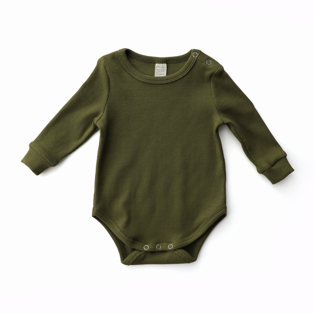 BASICS THICK Ribbed Long Sleeve Onesie/Top - KHAKI – With Love For Kids