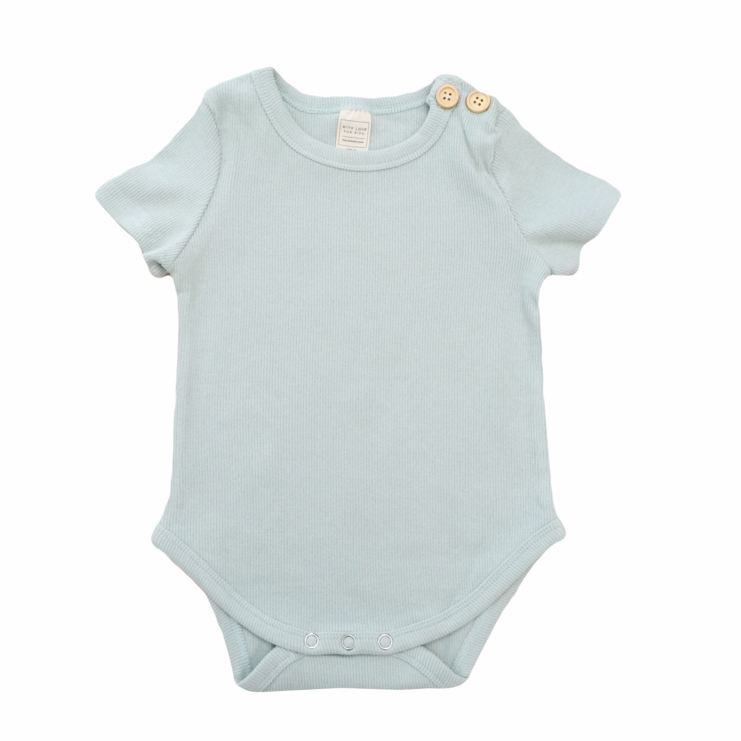 BASICS Ribbed Short Sleeve Onesie/Top - MEADOW GREEN – With Love For Kids