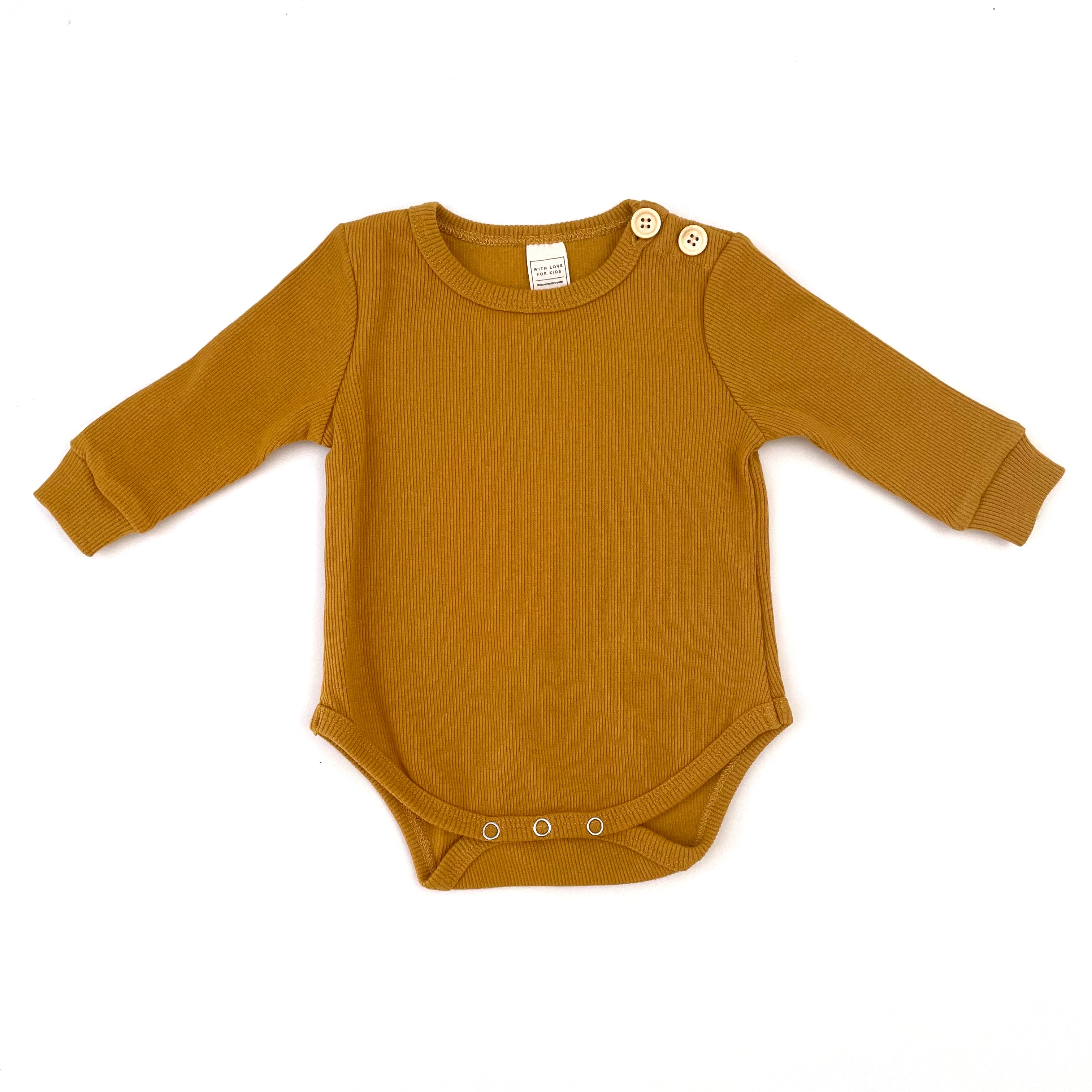 BASICS THICK Ribbed Onesie/Top - MUSTARD – With Love For Kids
