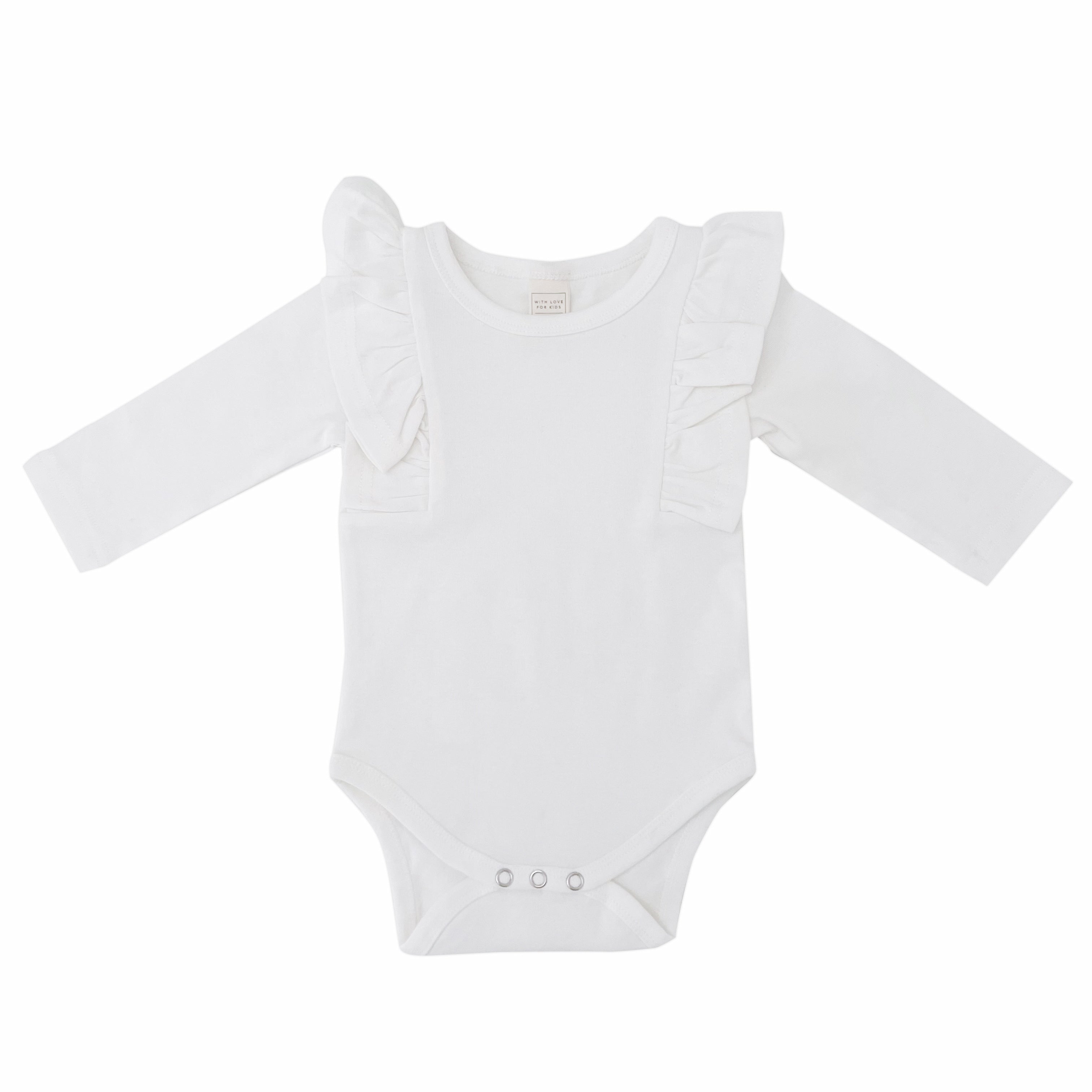 Shimmy Long Sleeve Onesie/Top - OFF WHITE – With Love For Kids