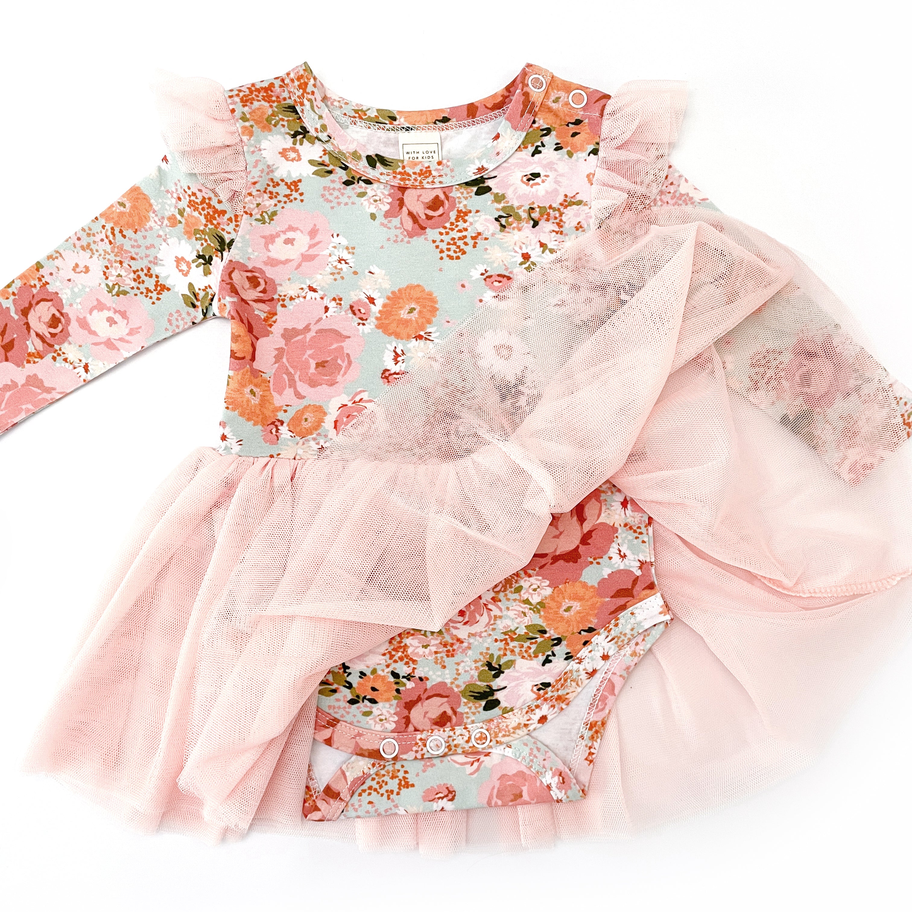 Tulle Flutter Long Sleeve Tutu Onesie - RILEY – With Love For Kids