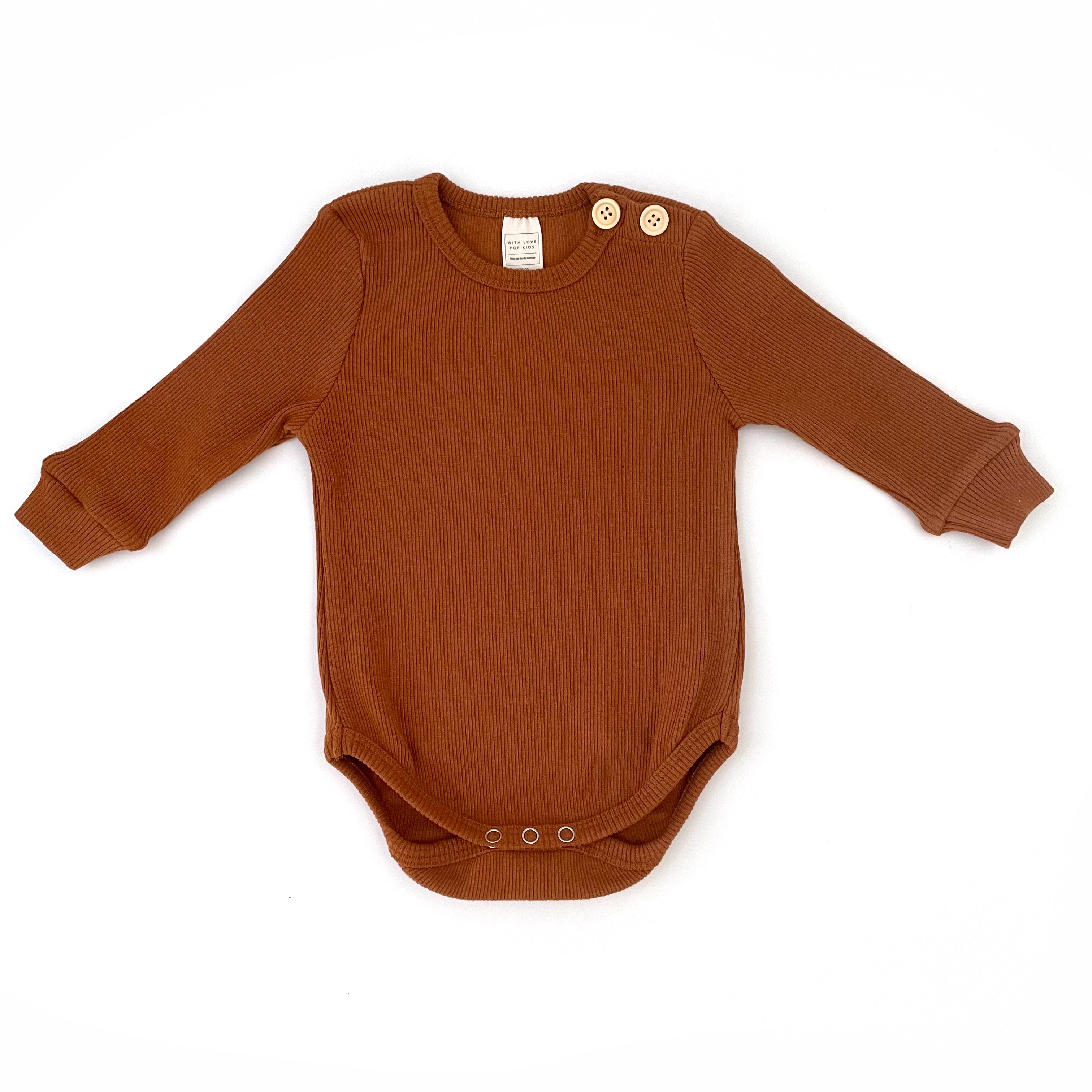 BASICS THICK Ribbed Onesie/Top - RUST – With Love For Kids