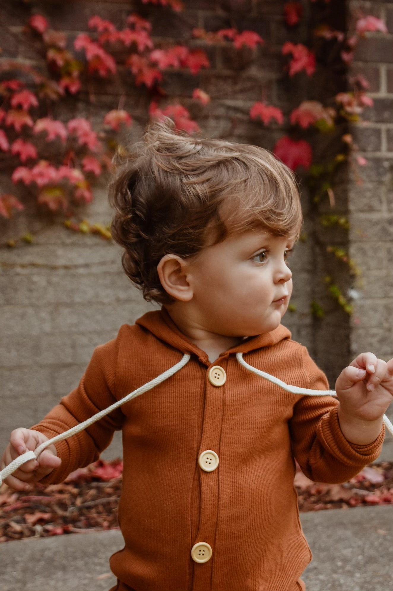 BASICS THICK Ribbed Hooded All In One - RUST – With Love For Kids